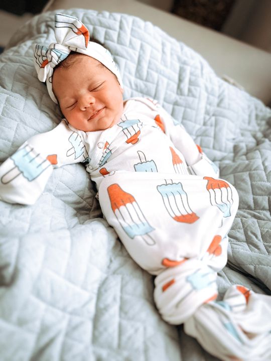 Newborn Knotted Gown - Fawn – Copper Pearl