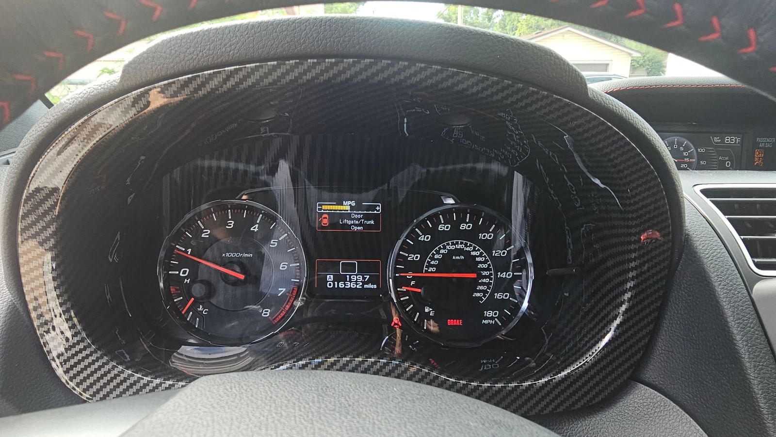 Noble Carbon Fiber Style Subaru Speedometer Cluster Trim WRX 2015-2021 ...