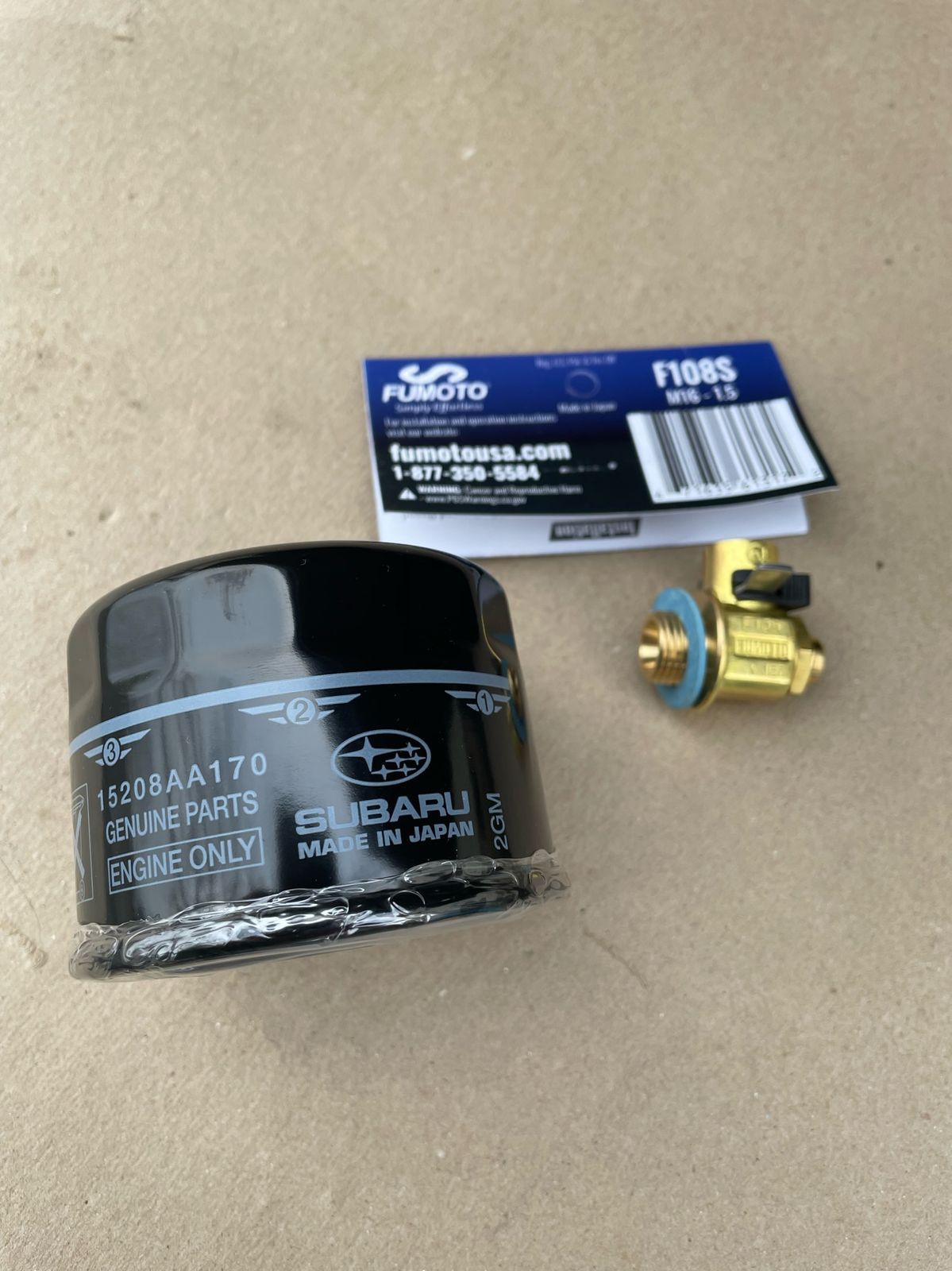 Subaru 15208AA170 FA20DIT Oil Filter 15-22 Subaru WRX / 22-23 BRZ ...