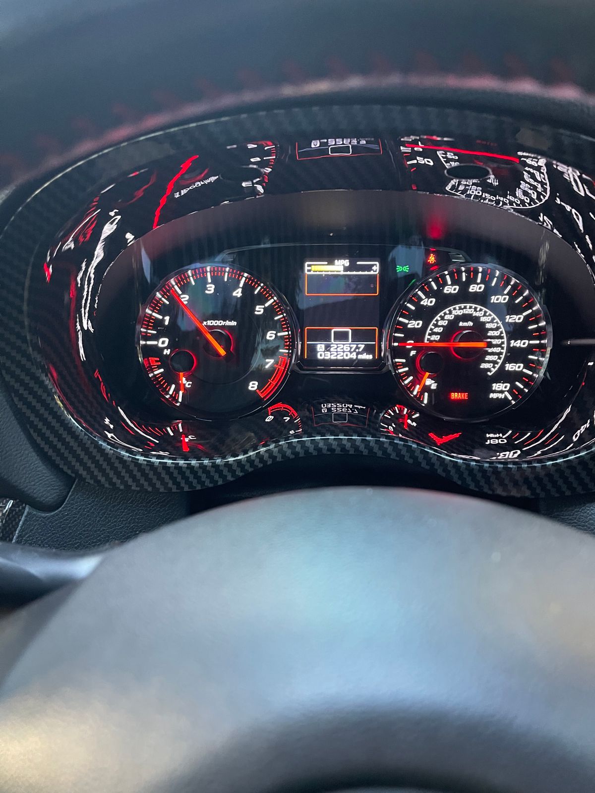 Noble Carbon Fiber Style Subaru Speedometer Cluster Trim WRX 2015-2021 ...