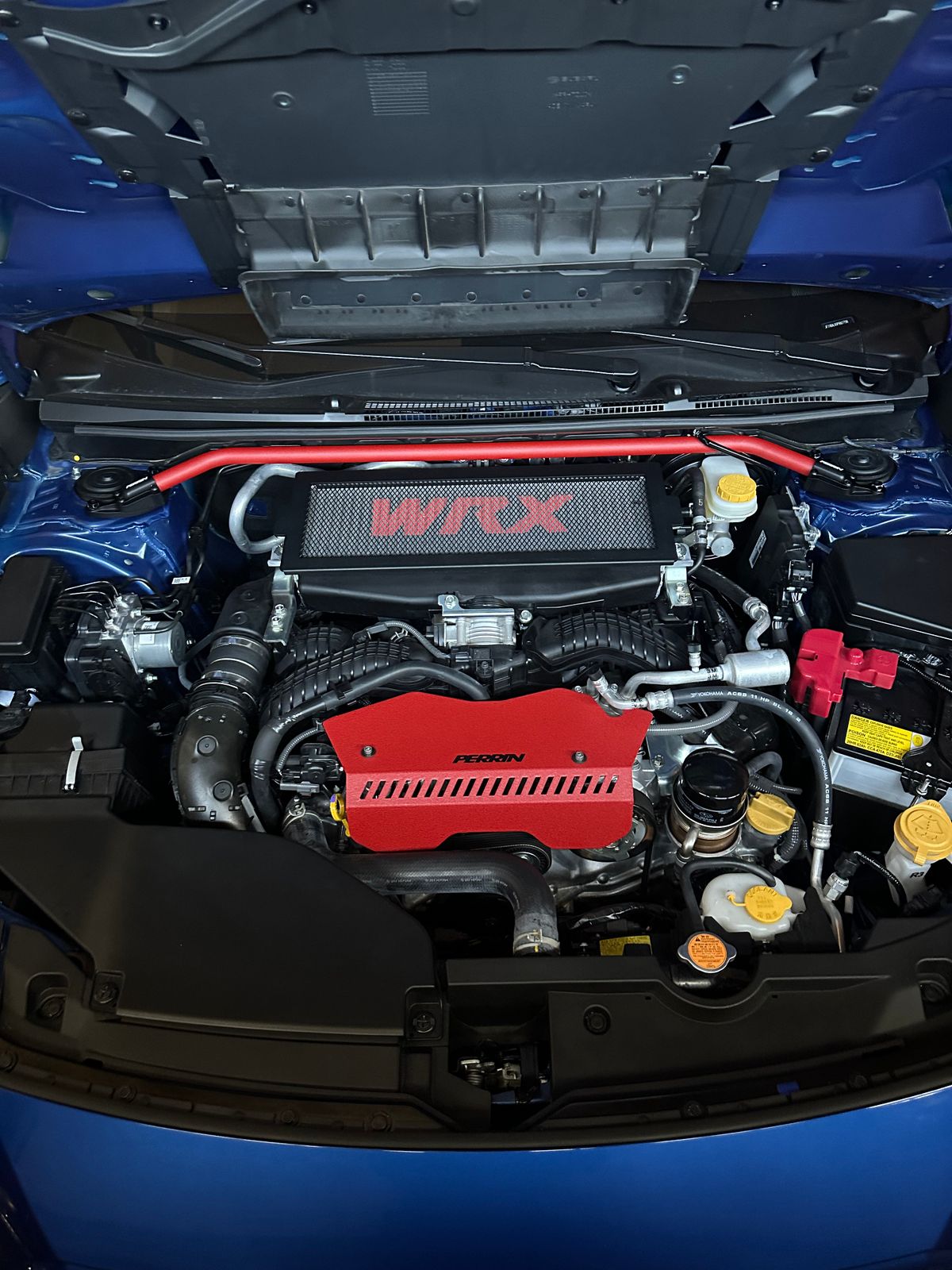 Noble 22-23 Subaru WRX Black Top Mount OE Intercooler Guard with Red ...