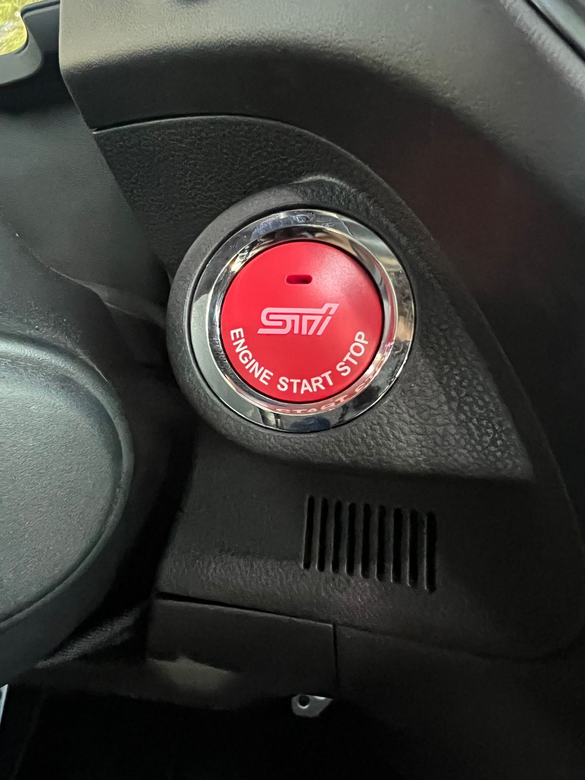Noble Race Red "STI" Push to Start Cover with Hole Subaru WRX 15-24 ...