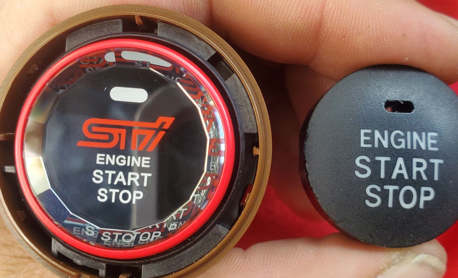 Noble "STI" V2 Push to Start Cover with Hole Subaru WRX 15-23 / STI 15 ...