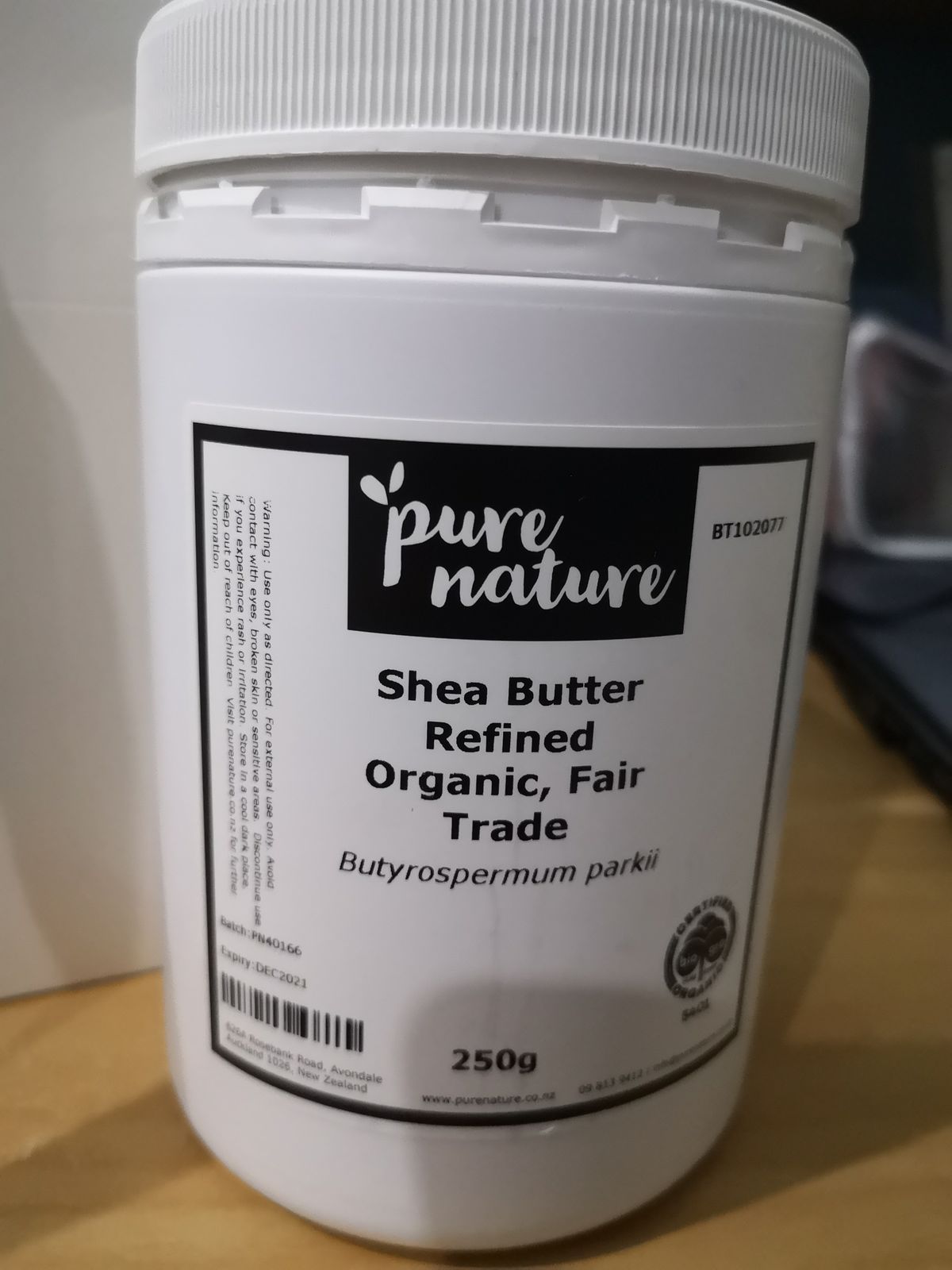 Shea Butter Refined, Organic - Fair Trade - PureNature NZ