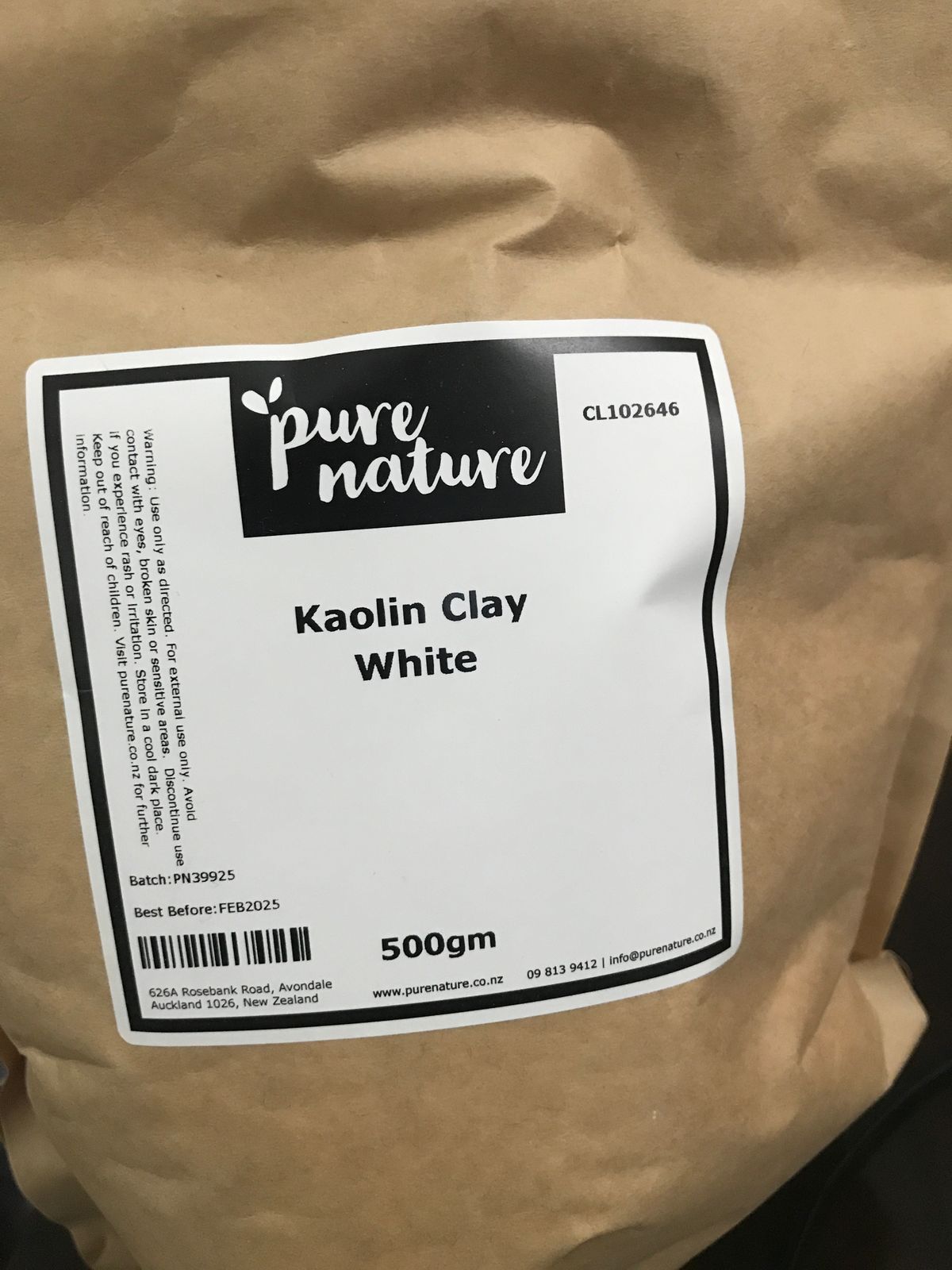 Kaolin Clay - White - PureNature NZ