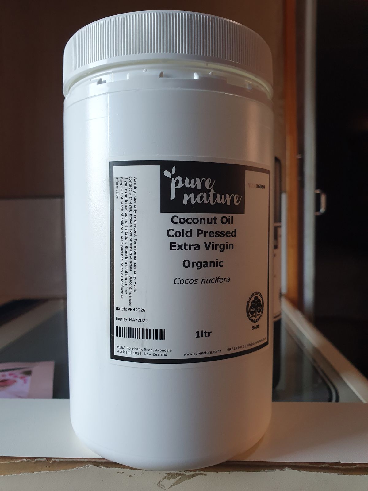 Coconut Oil, Cold-Pressed Extra Virgin - Organic - PureNature NZ