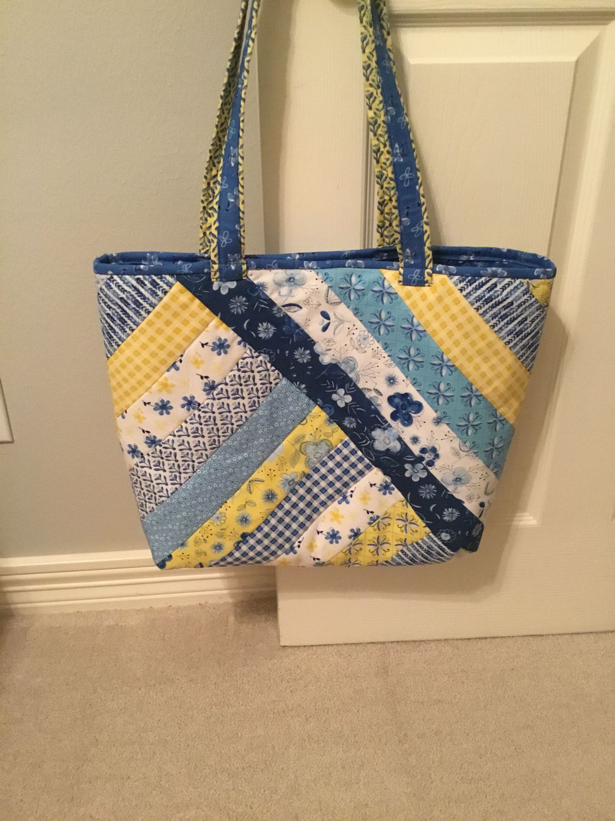 Alexandra Tote Bag Quilt As You Go Preprinted Batting