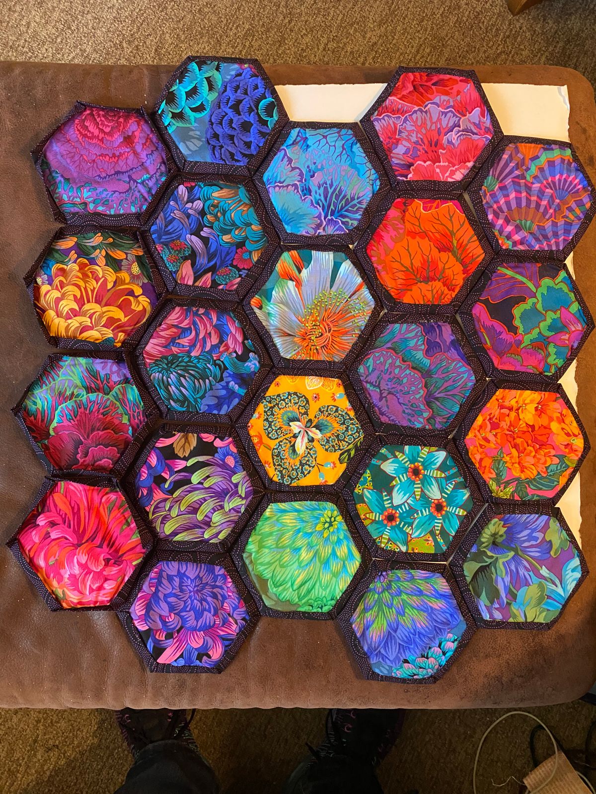 Quilt As You Go 2 1/2" Hexagon Template Designed by Daisy & Grace for