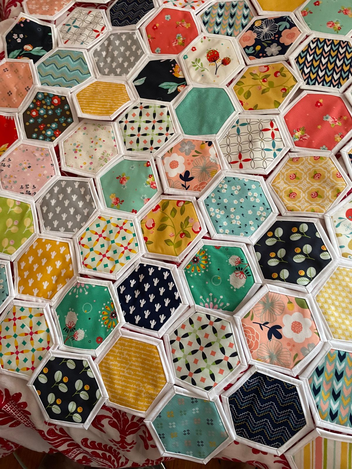 Quilt As You Go 2 1/2" Hexagon Template Designed by Daisy & Grace for