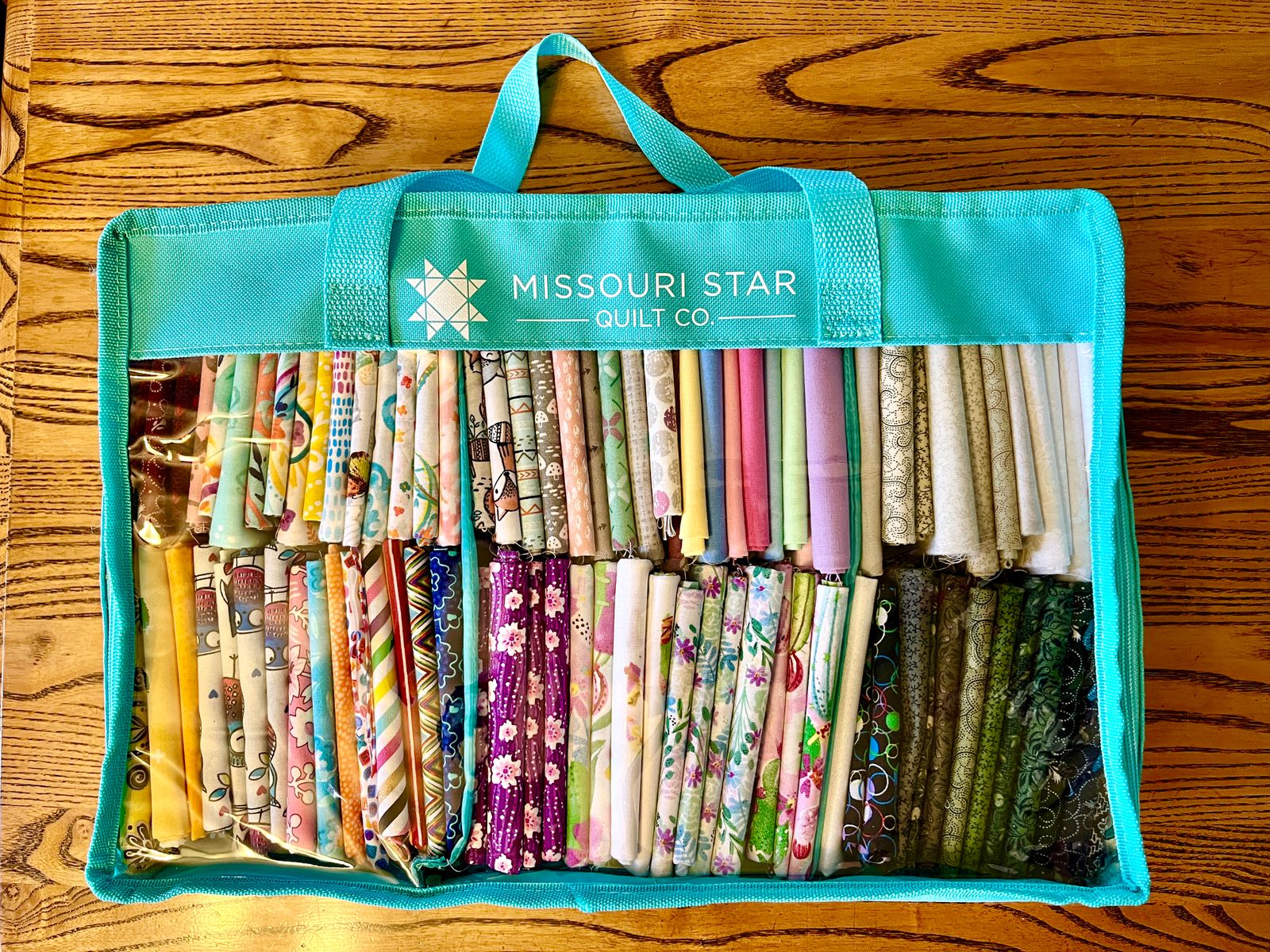 Missouri Star Fabric Storage Bag - Aqua