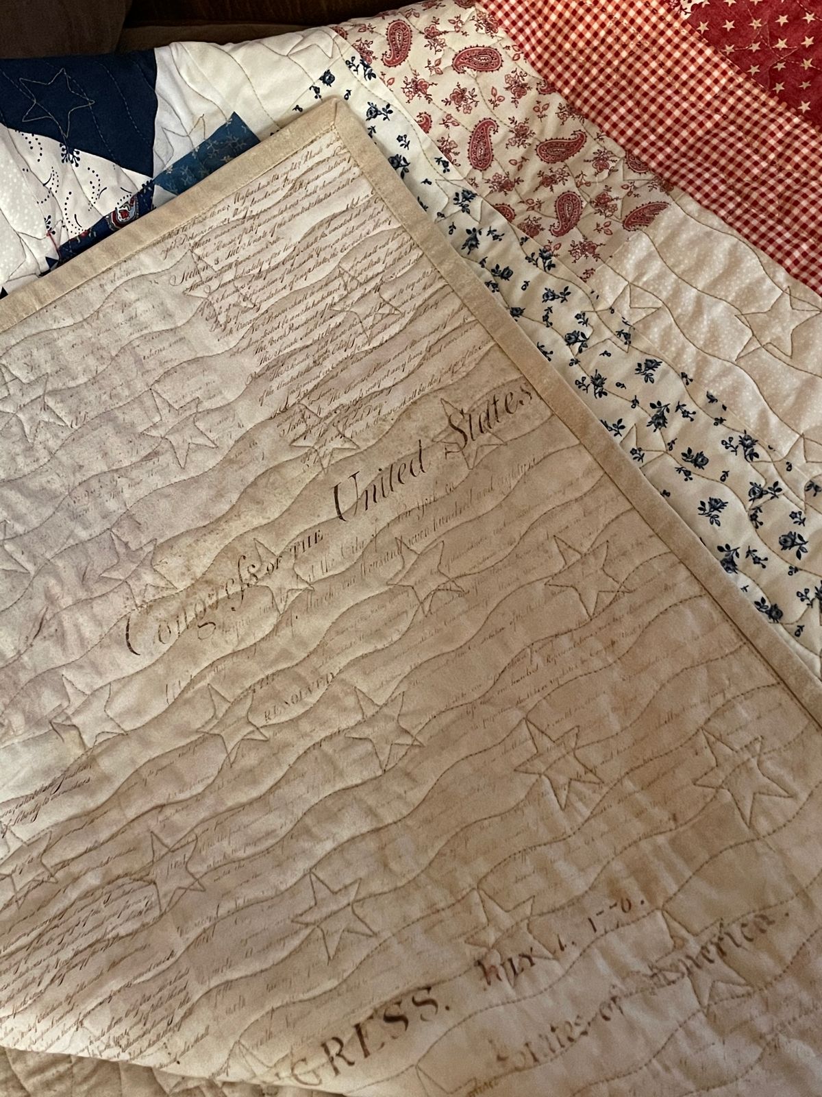 Patriots - Constitution Antique Digitally Printed 108" Wide Backing