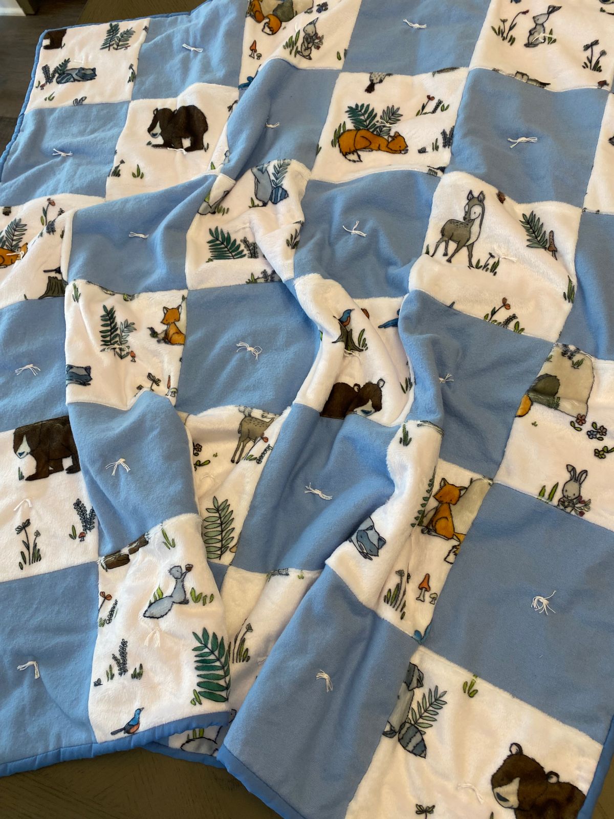 Cuddle® Prints - Woodland Pals Snow Digitally Printed Minky Yardage