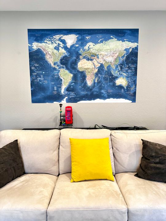 World Map Wall Mural, Self-Adhesive Wallpaper – GeoJango Maps