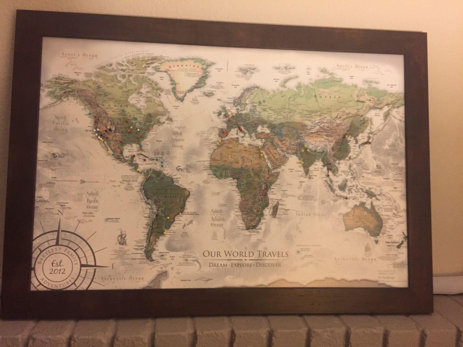Nautilus World Travel Map - World Pin Maps – GeoJango Maps