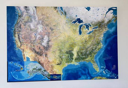 US Elevation Map with Shaded Relief - National Parks & Peaks – GeoJango ...