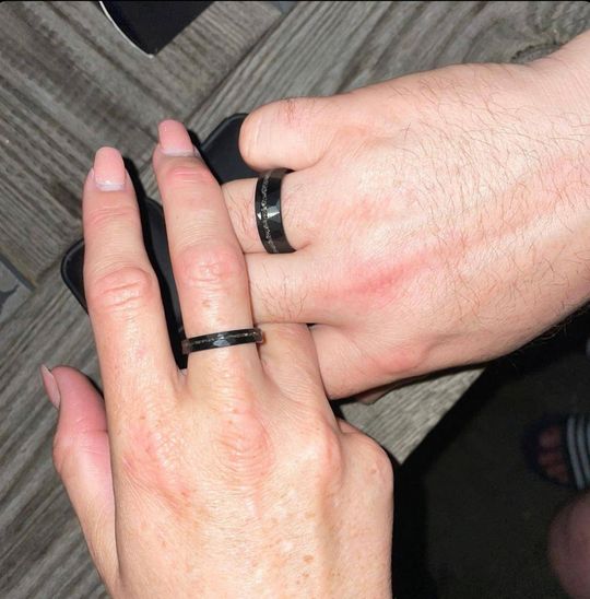 The Lois & Kent- Couples Meteorite Black Tungsten His & Hers Wedding ...