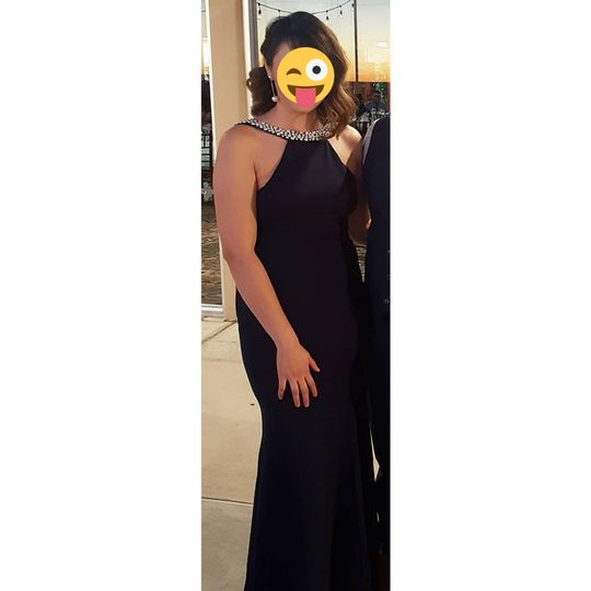 Navy Maxi Dress with Open Back and Pearl Detail | Maxi Dresses – Saved ...