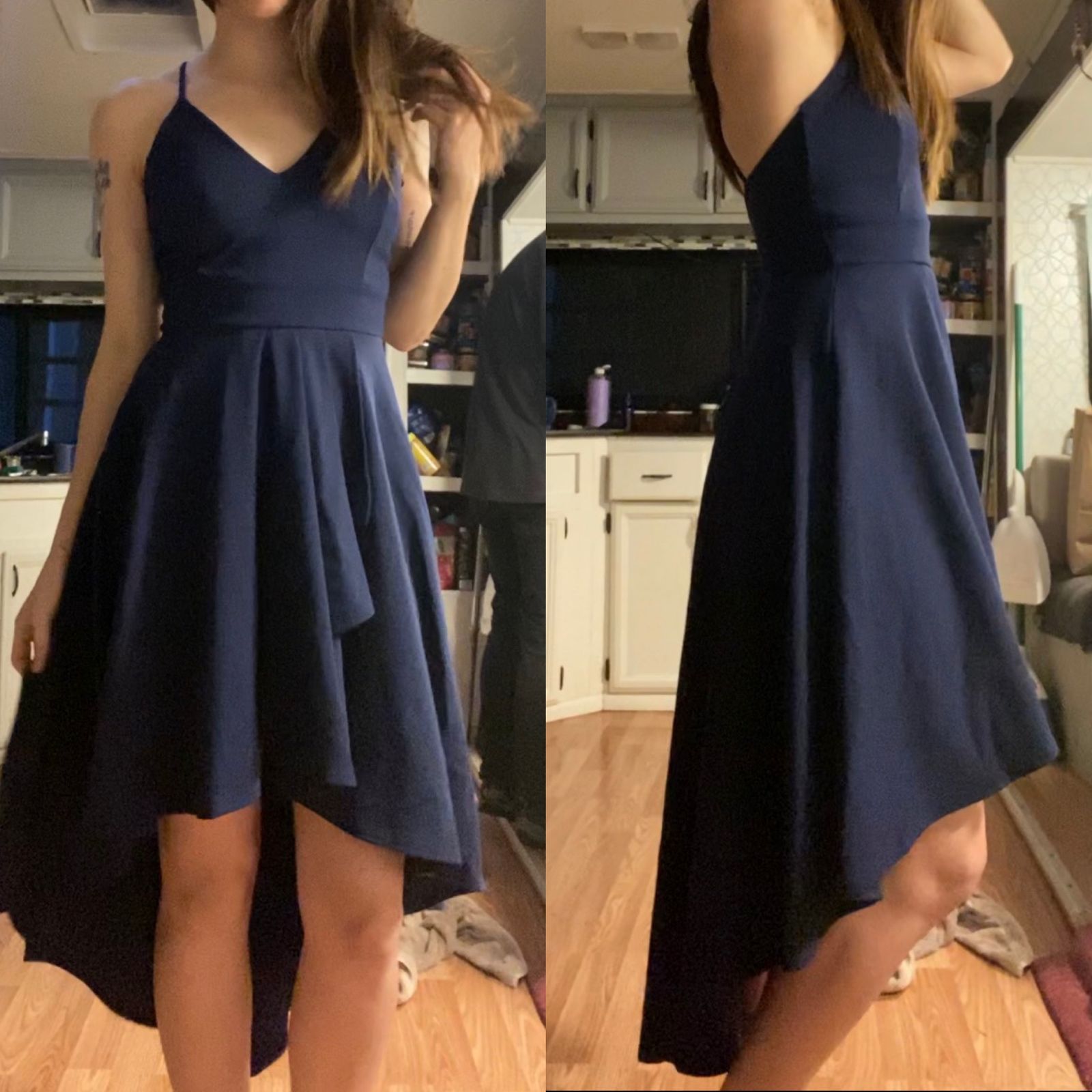 Navy High Low Dress With Criss Cross Back | Maxi Dresses – Saved by the ...