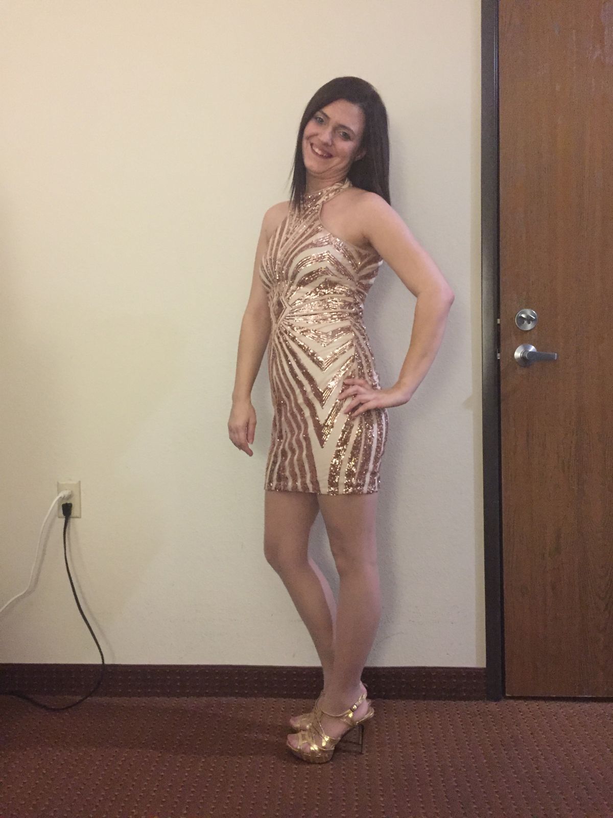 Rose Gold Sequin Short Dress | Short Dresses – Saved by the Dress