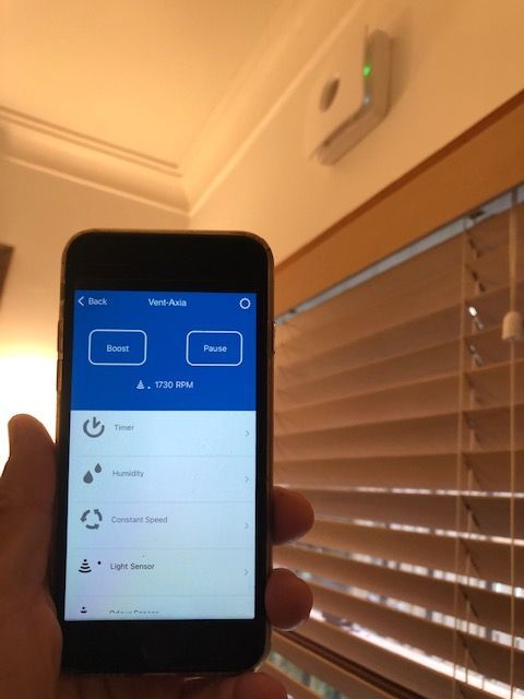 140m³/hr Vent-Axia PureAir Sense Smart Exhaust Fan in White - 479460 - The Lighting Outlet NZ