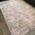 Sahara Turkish Style Pink Distressed Medallion Rug