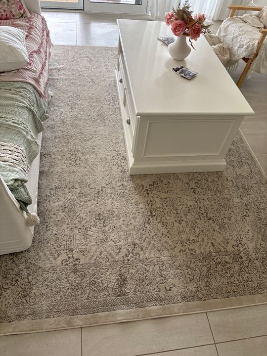 Madison Ivory And Grey Traditional Distressed Rug