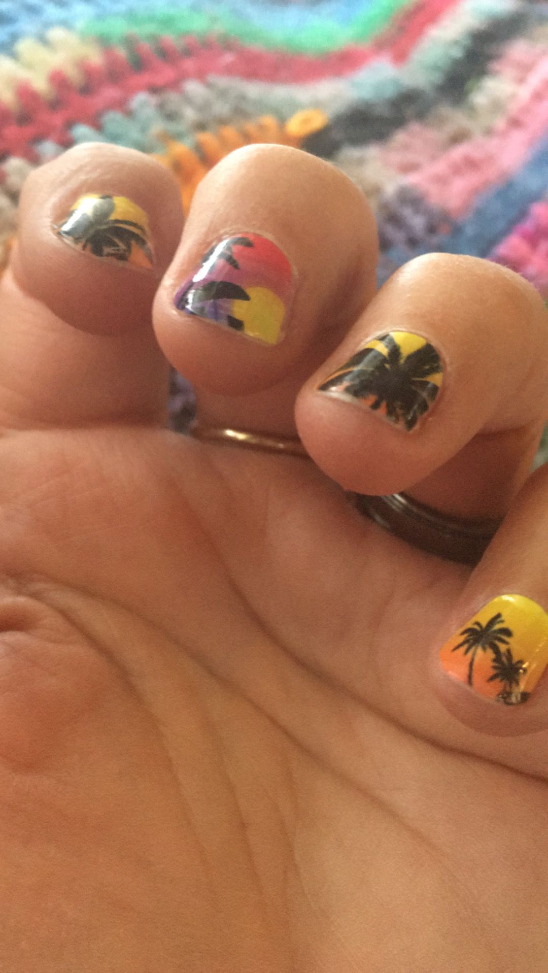 Palm Tree Toe Nail Art