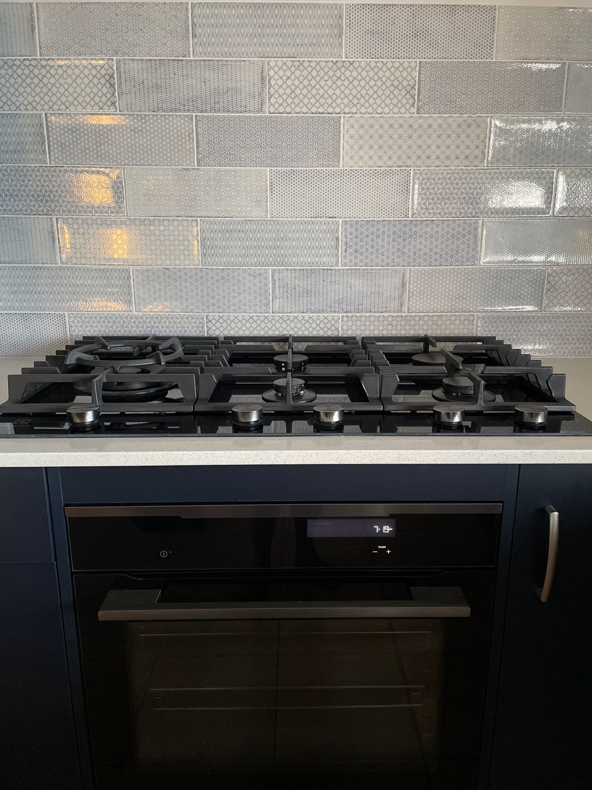 Lennox Head Gloss Blue Pattern Tile | TileCloud