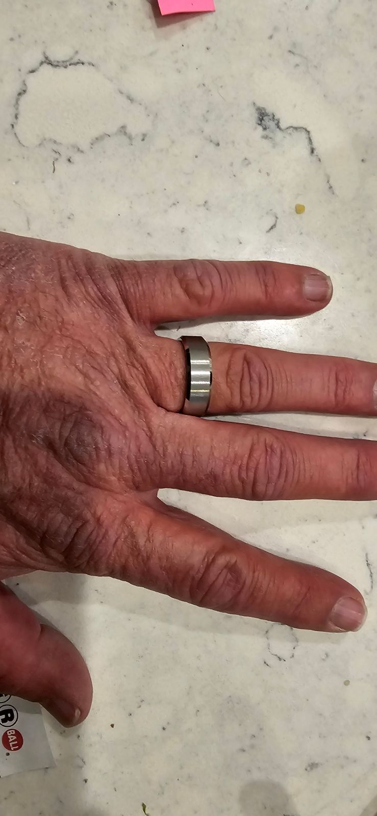 Stonewashed Titanium Men's Wedding Band - The Ridge