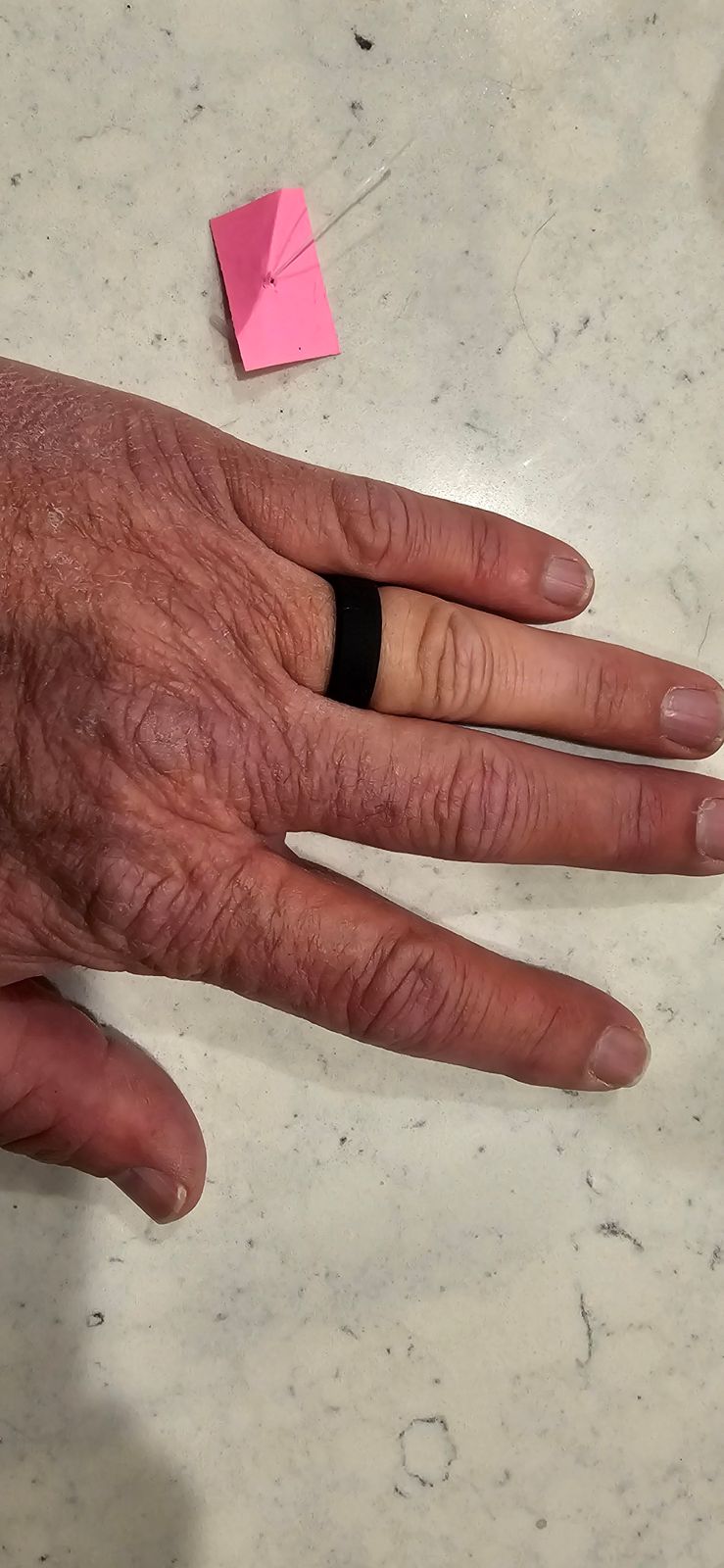 Stonewashed Titanium Men's Wedding Band - The Ridge