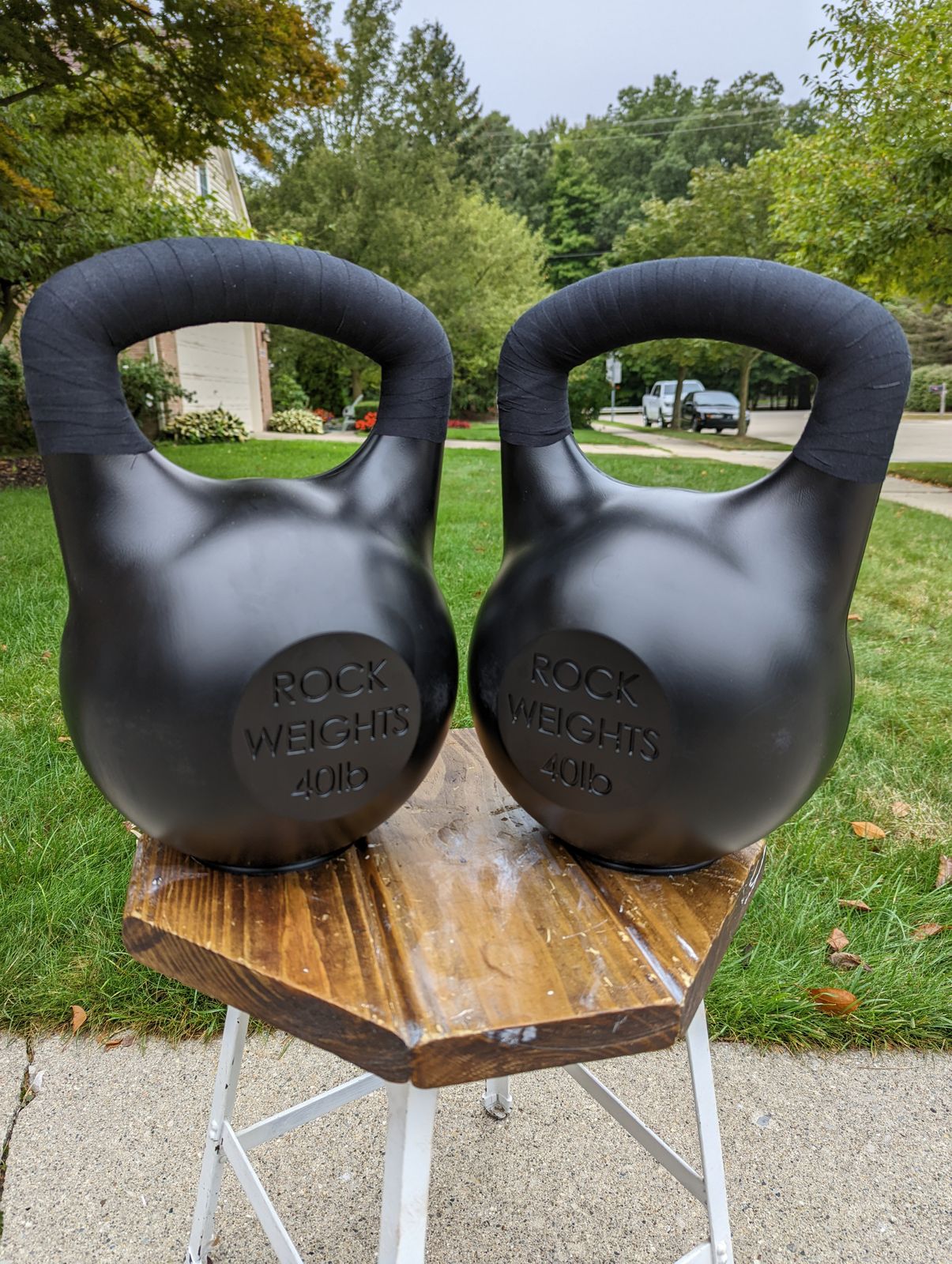 The 40 lb BUNDLE! (2 Dumbbells, 1 Kettlebell and Grip Tape)- OUT OF ST ...