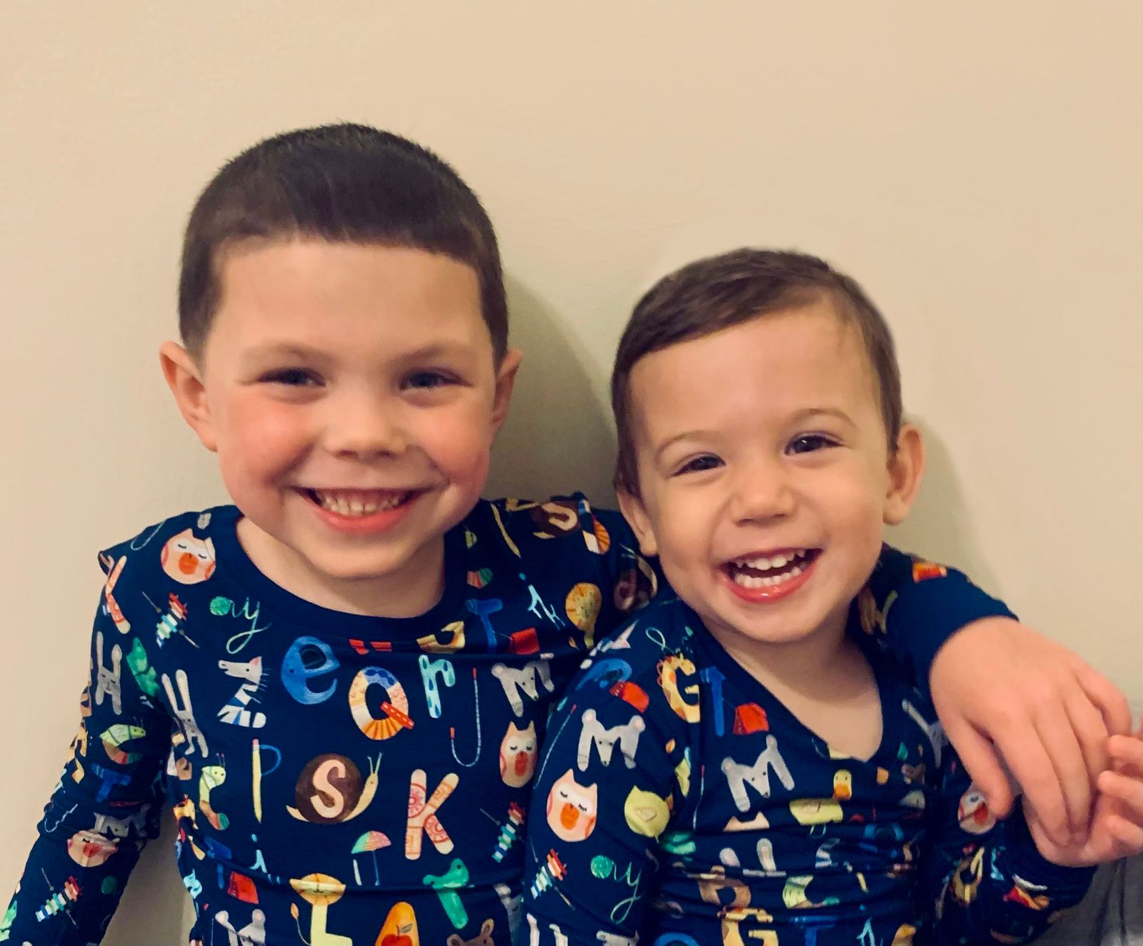 Navy Alphabet Friends Two-Piece Bamboo Viscose Pajama Set - Little Sleepies