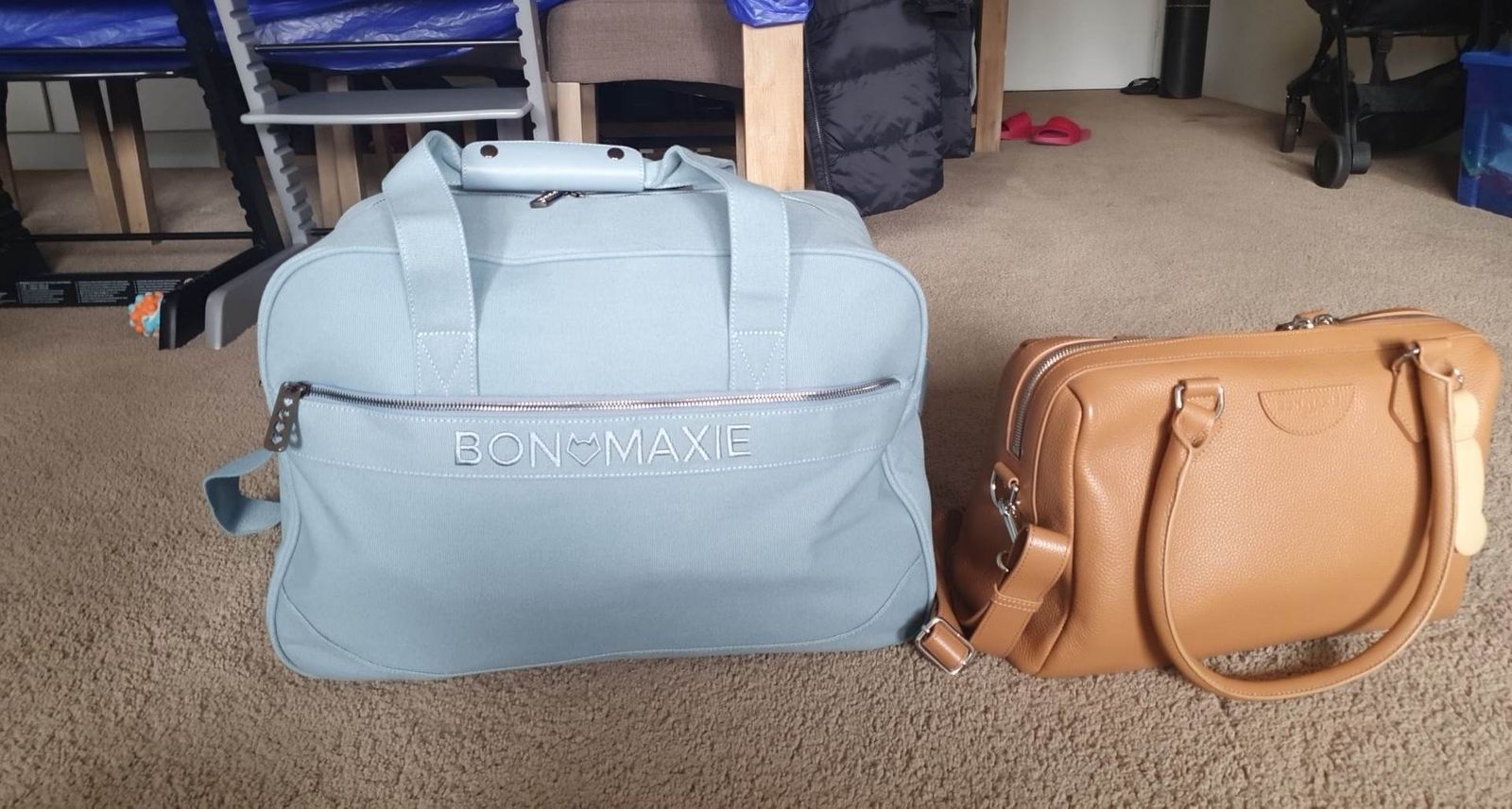 Bon Voyage Weekender Bag - Neon Pink Gingham - Canvas Overnight Bag ...