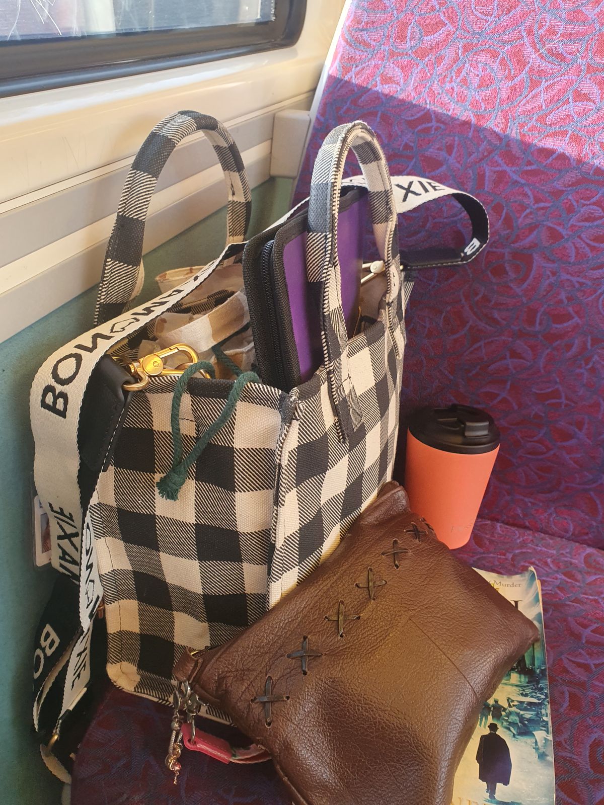 Mini Bon Vivant Tote Bag in Neon Pink Gingham - Mini Carry-All | Bon ...