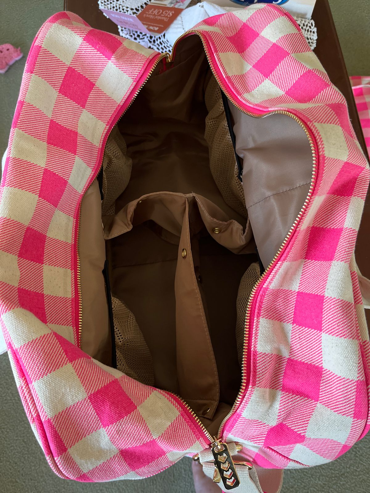 Bon Voyage Weekender Bag - Black Gingham - Canvas Overnight Bag - BON MAXIE