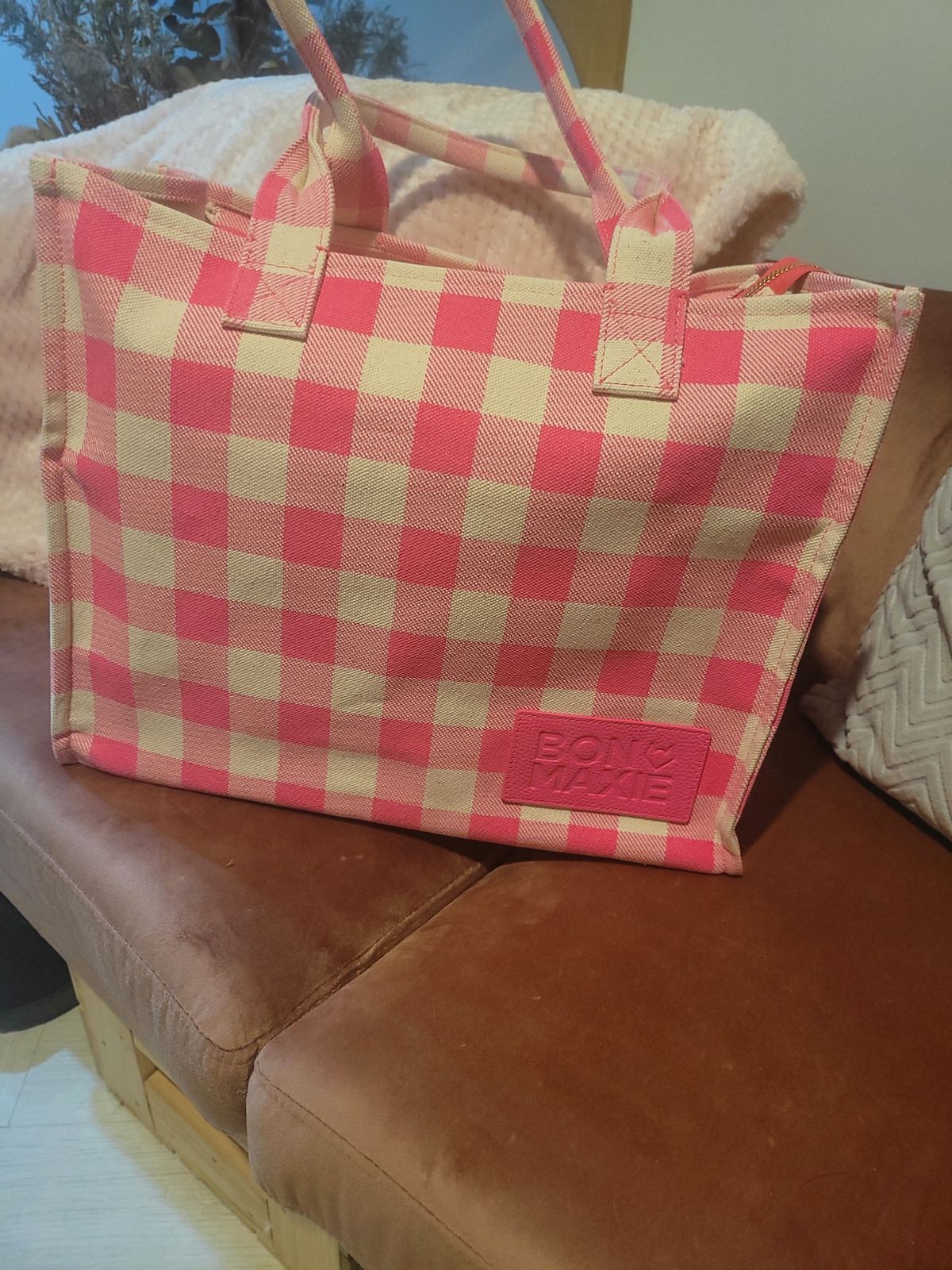 Neon Pink Canvas Tote Bag - Large Carry-all | Bag Bon Maxie - BON MAXIE