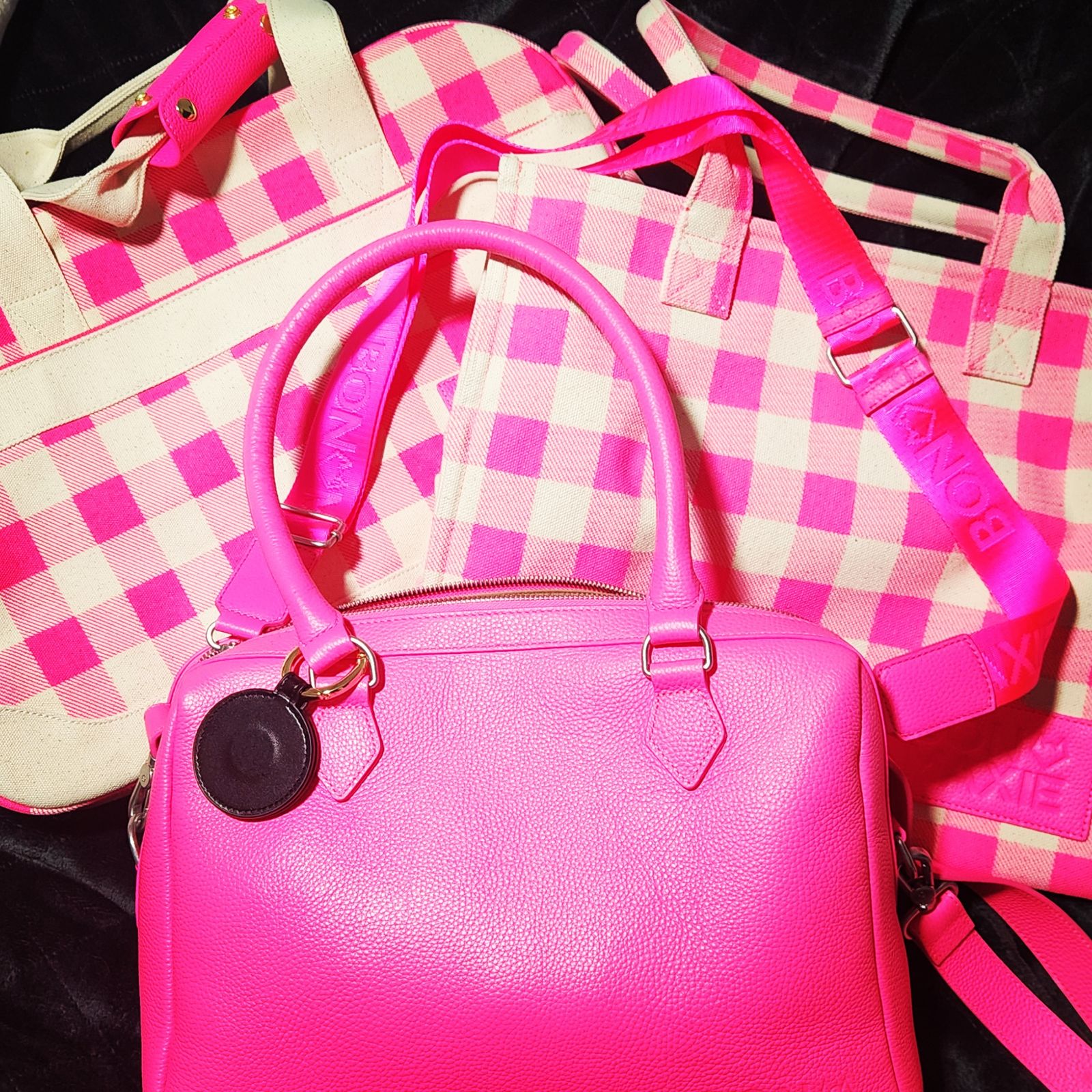 Navy Floral Canvas Tote Bag - Large Carryall Bag Bon Maxie - BON MAXIE