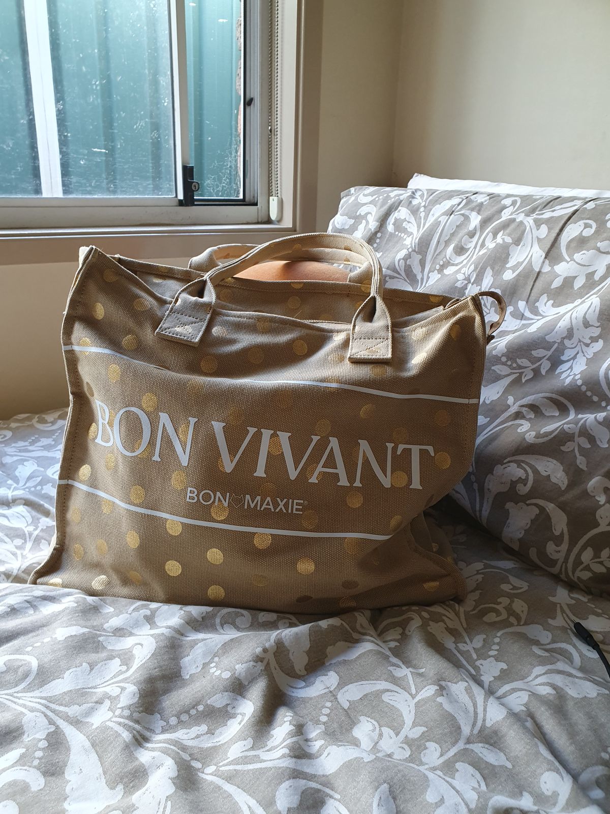 Neon Pink Canvas Tote Bag - Large Carryall Bag Bon Maxie - BON MAXIE