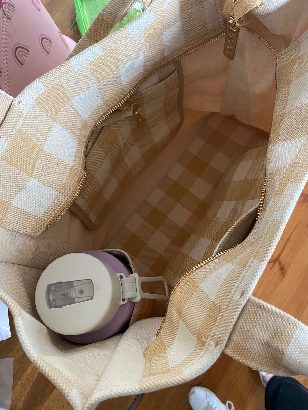 Neon Pink Canvas Tote Bag - Large Carry-all | Bag Bon Maxie - BON MAXIE