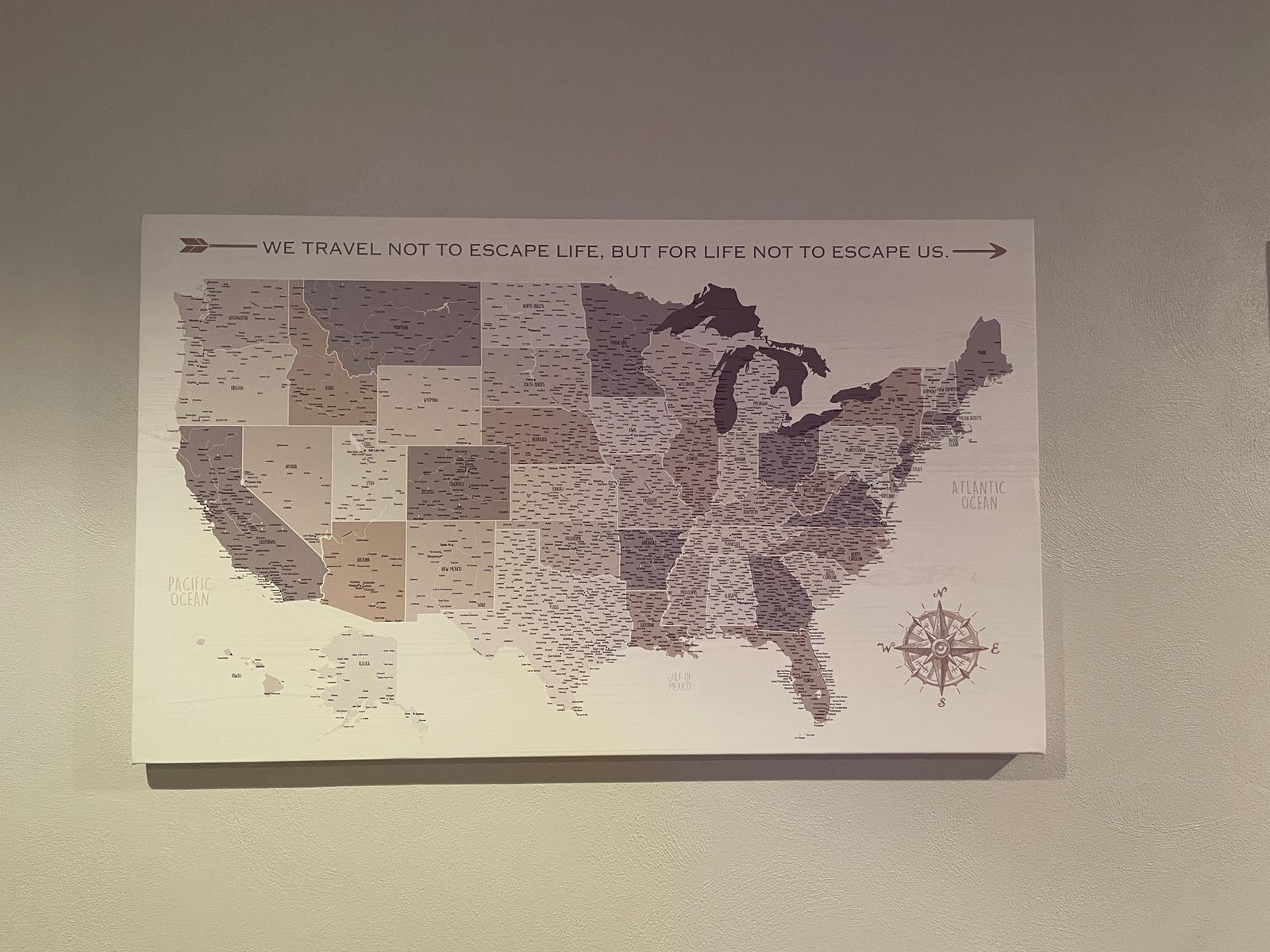 Aged Tan World Map Canvas Wall Art | Holy Cow Canvas