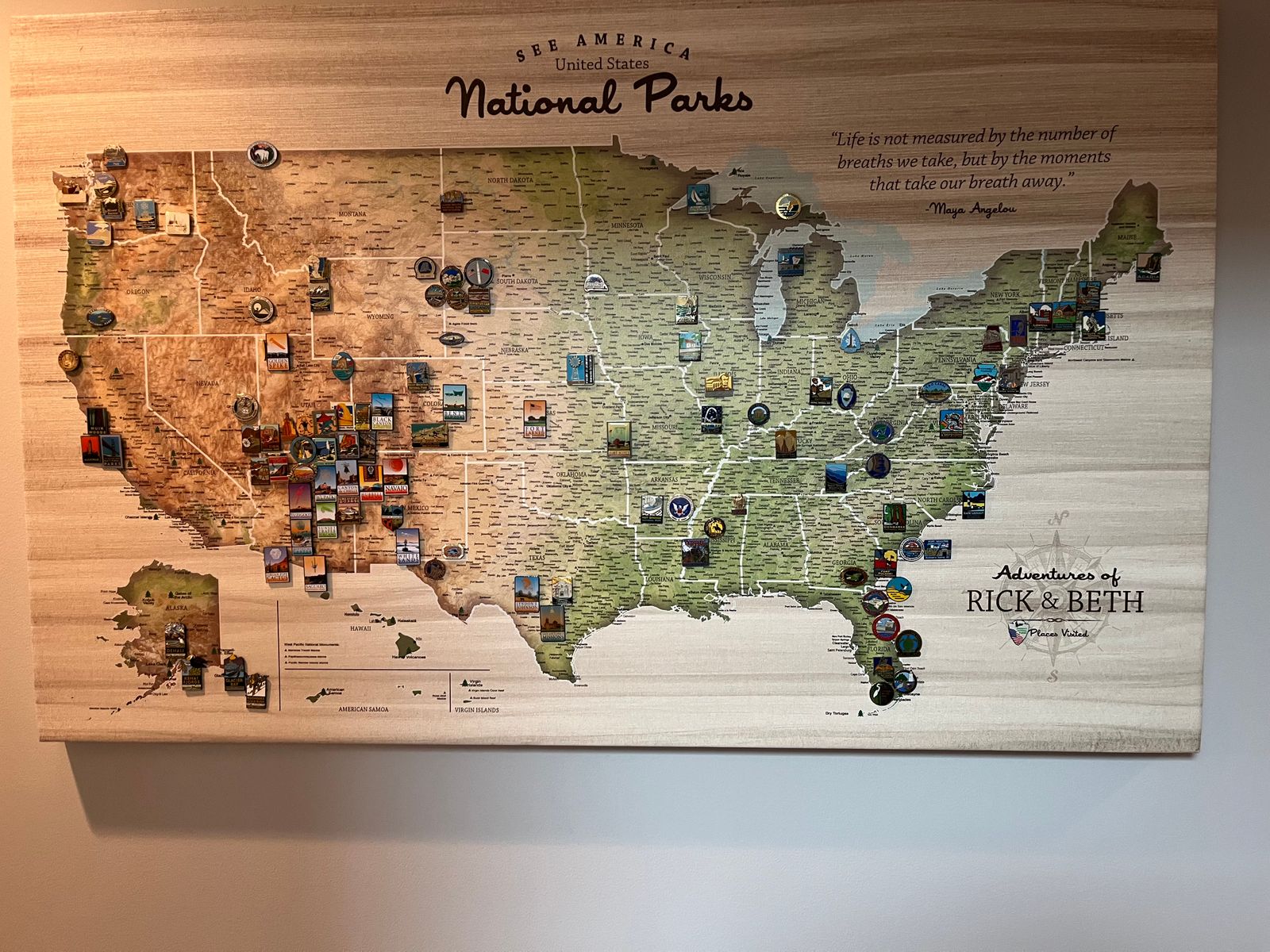 USA National Parks Push Pin Map - Single Panel | Holy Cow Canvas