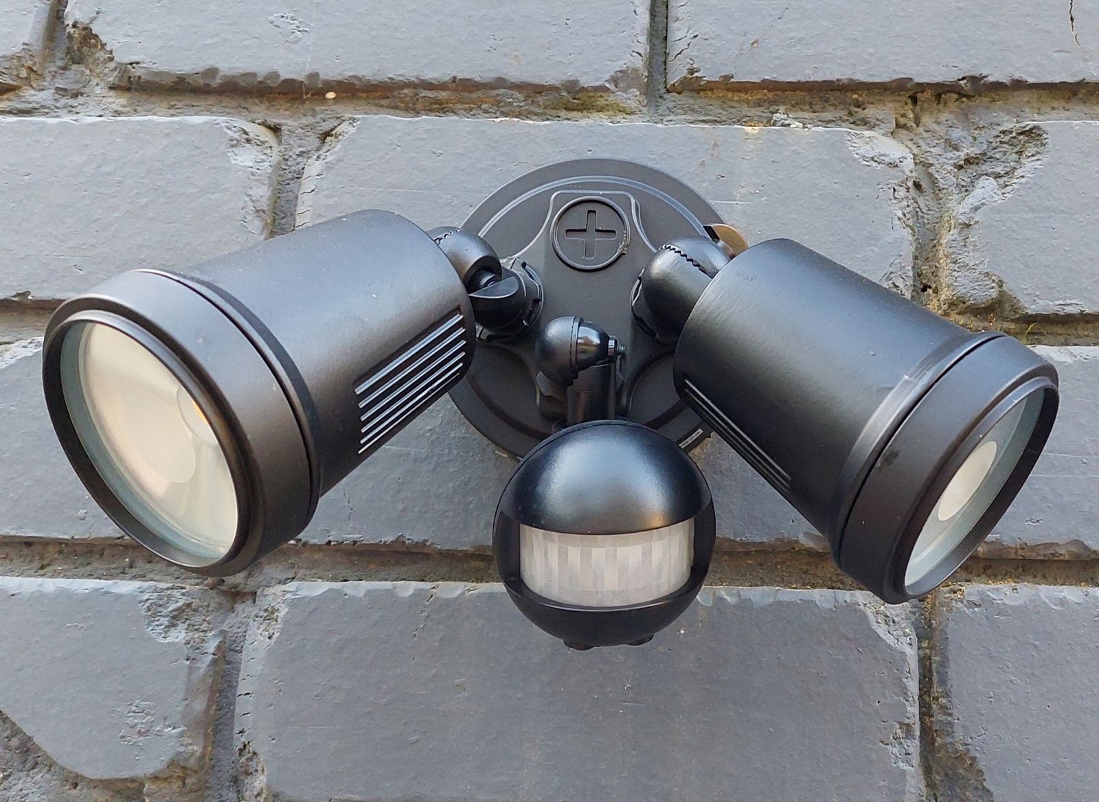 Hunter Twin LED Flood Light CCT With Sensor 22w in White or Black - The ...