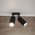 Led Matt Black Double Head Spotlight Ip65 Double Earthed - The Lighting ...