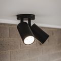 Led Matt Black Double Head Spotlight Ip65 Double Earthed - The Lighting ...