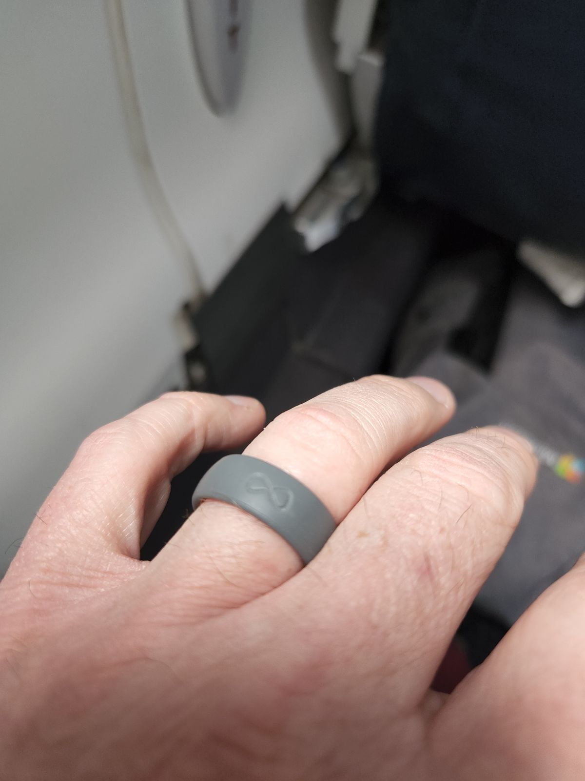 Solid Storm Grey & Orange Groove Ring with Breathable Grooves - Groove Life