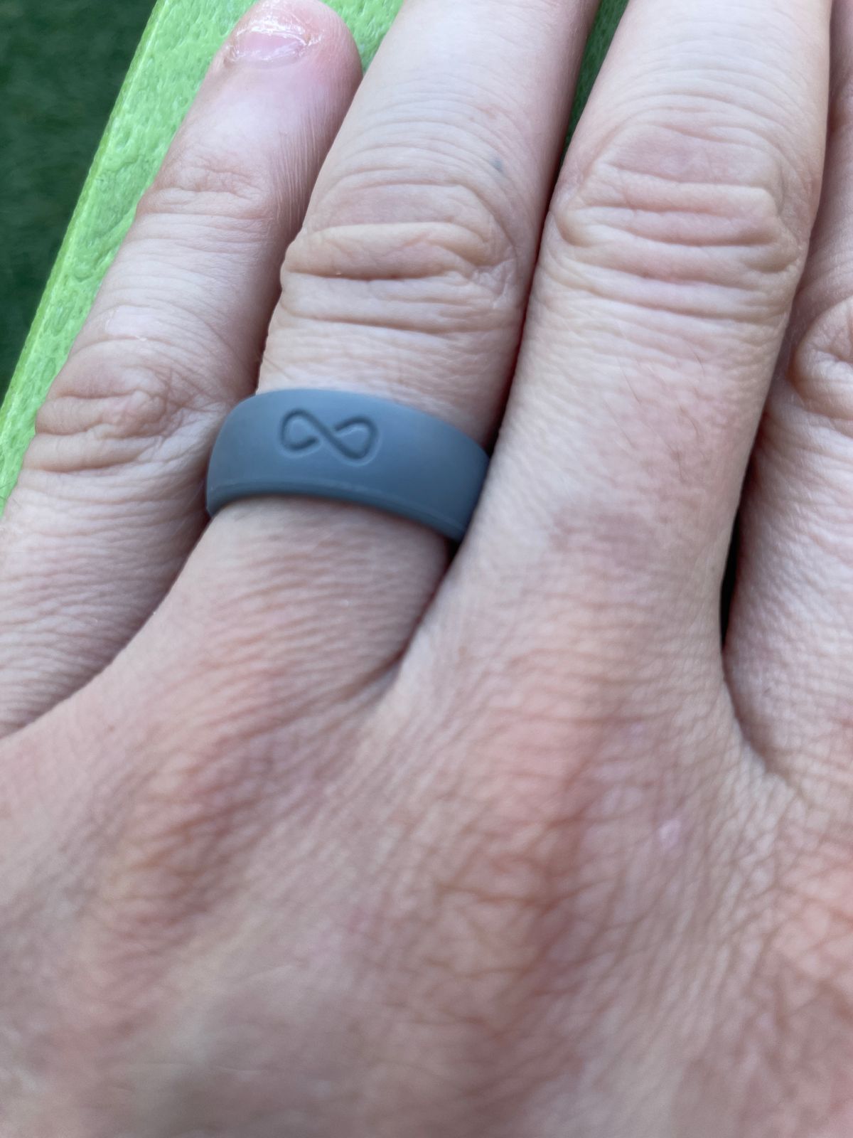 Solid Storm Grey & Orange Groove Ring with Breathable Grooves - Groove Life