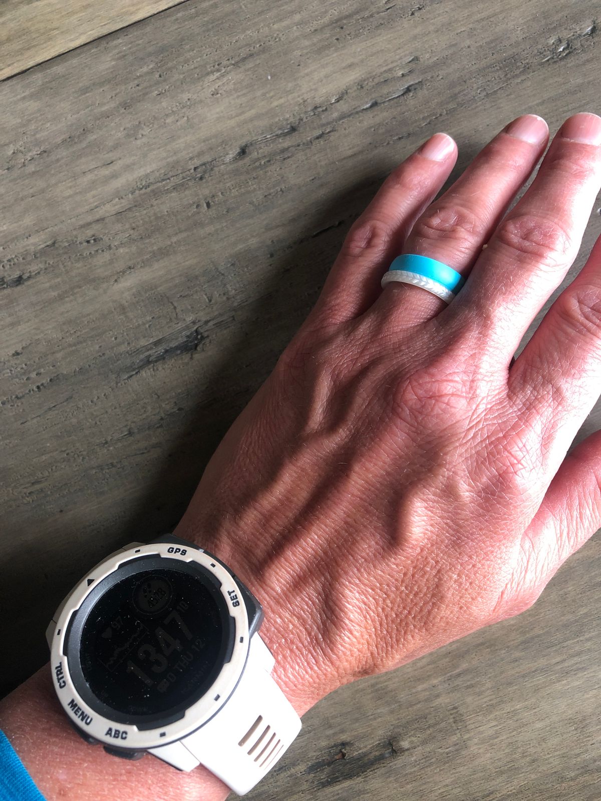 Our Original, Solid Turquoise & White Silicone Groove Ring - Groove Life