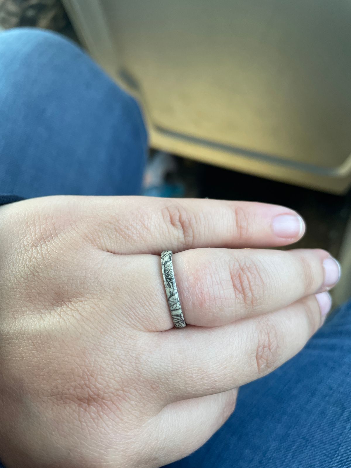 Stackable Womens Air Rose patterned wedding rings from Groove Life