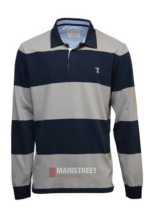 Pilbara Rugby Jersey - Cement/Navy - Mainstreet Clothing