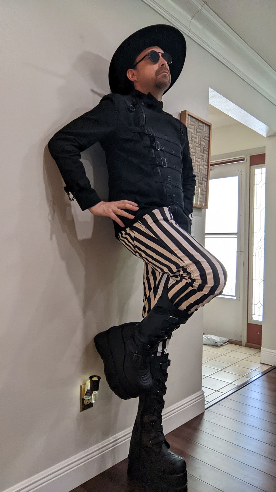 DEMONIA "Stack-308" Knee-high Boots - Black Vegan Leather – Demonia Cult